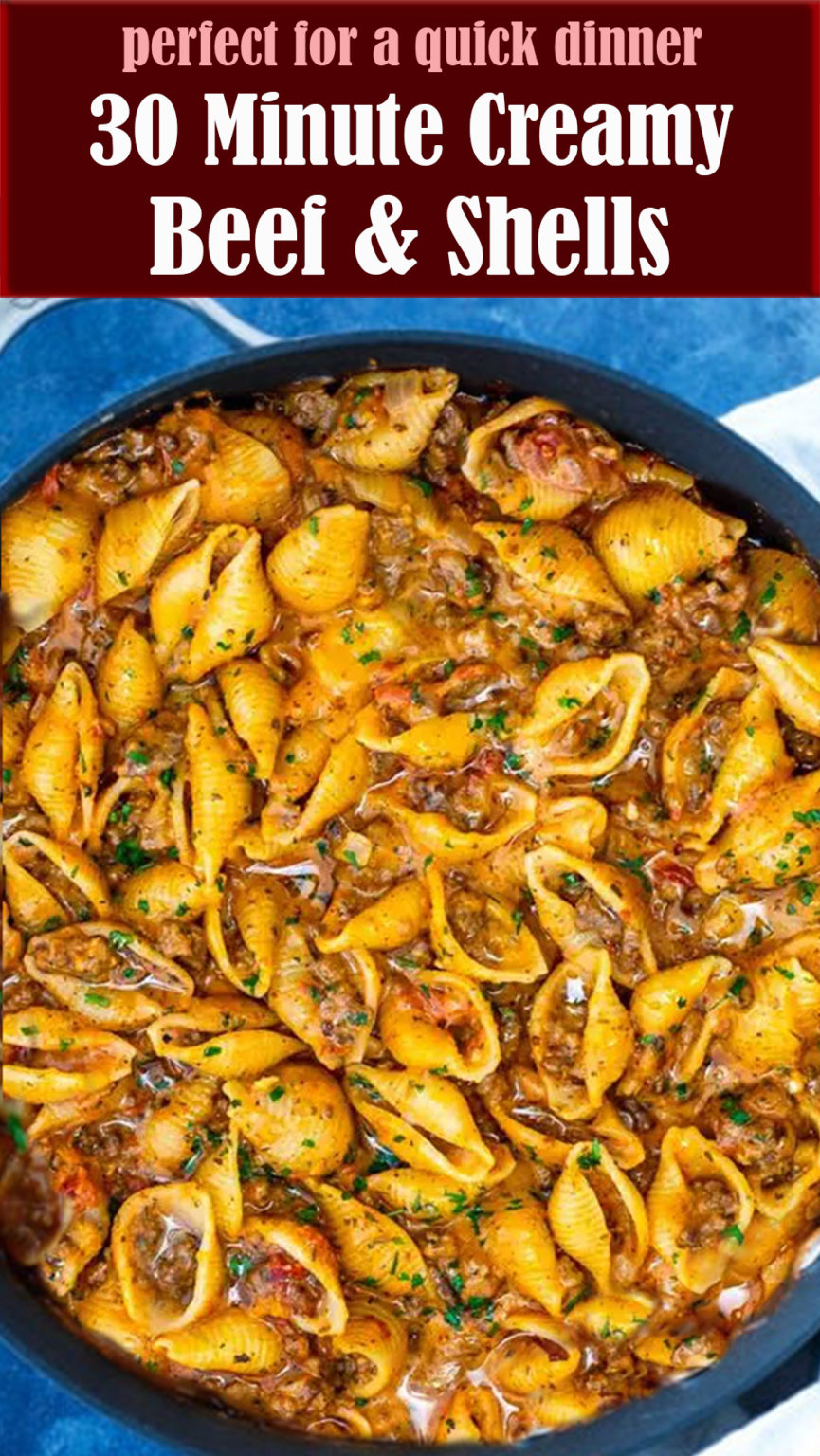30 Minute Creamy Beef and Shells – Reserveamana