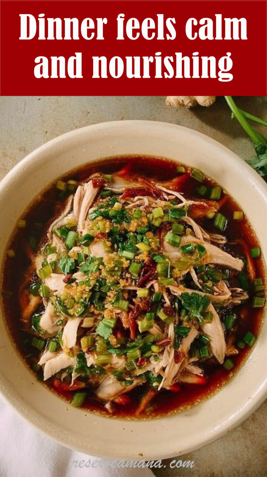 Poached Chicken with Ginger Scallion Sauce – Reserveamana